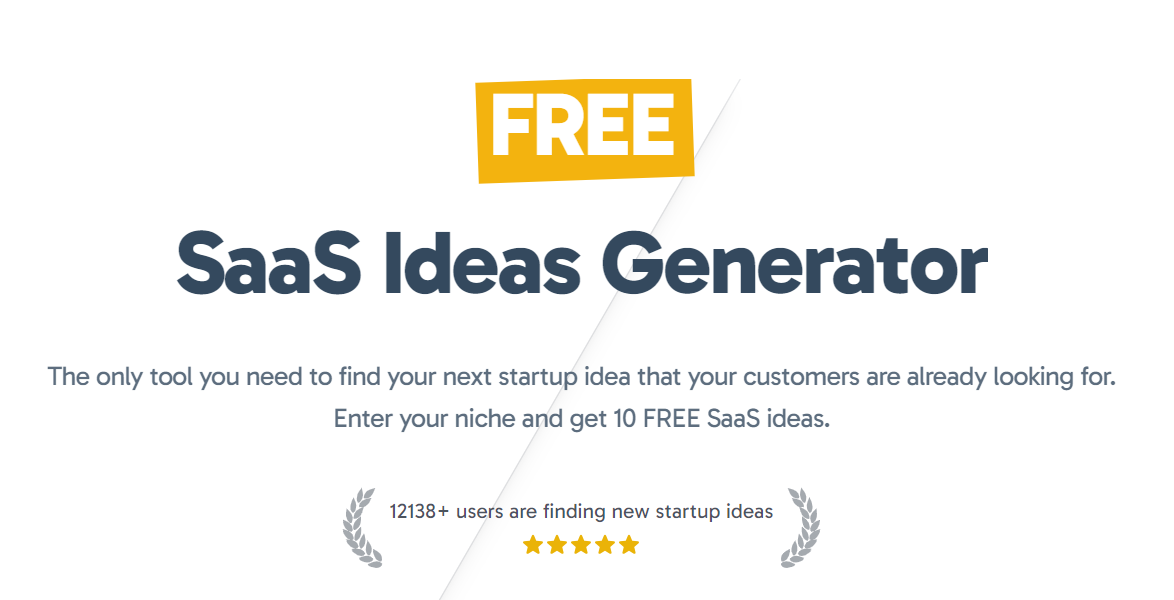 SaaS Ideas Generator | 100% Free, Made for Solopreneurs